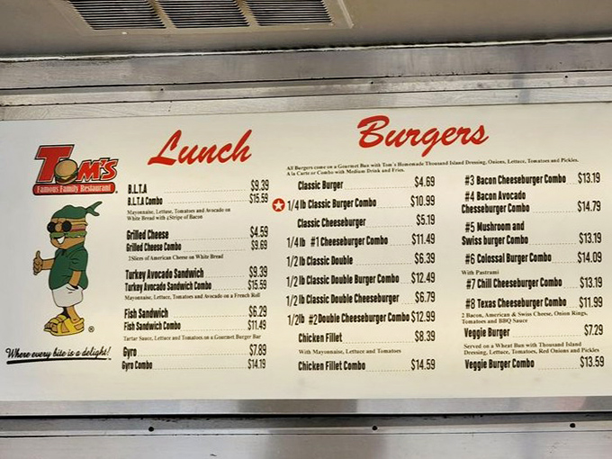 The menu board featuring Tom's cartoon duck mascot offers a roadmap to happiness. Like any good adventure, the hardest part is deciding where to begin.