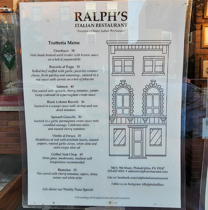 A menu that reads like Italian poetry. Each dish at "America's Oldest Italian Restaurant" promises a culinary journey worth every mile of your drive.