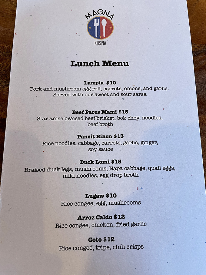 Simple menus often hide the most extraordinary flavors - this one's your treasure map to Filipino heaven.