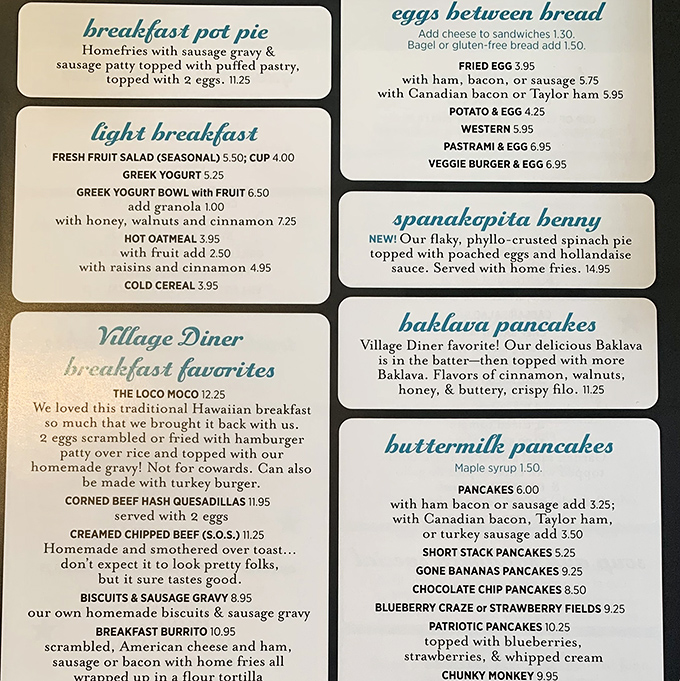 The menu reads like a love letter to breakfast enthusiasts, with specialties like Baklava Pancakes and Spanakopita Benny proving that diners can be deliciously inventive.