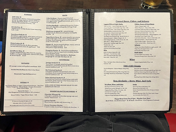 A menu that reads like a love letter to Eastern European comfort food. Each description promises a hug in food form.