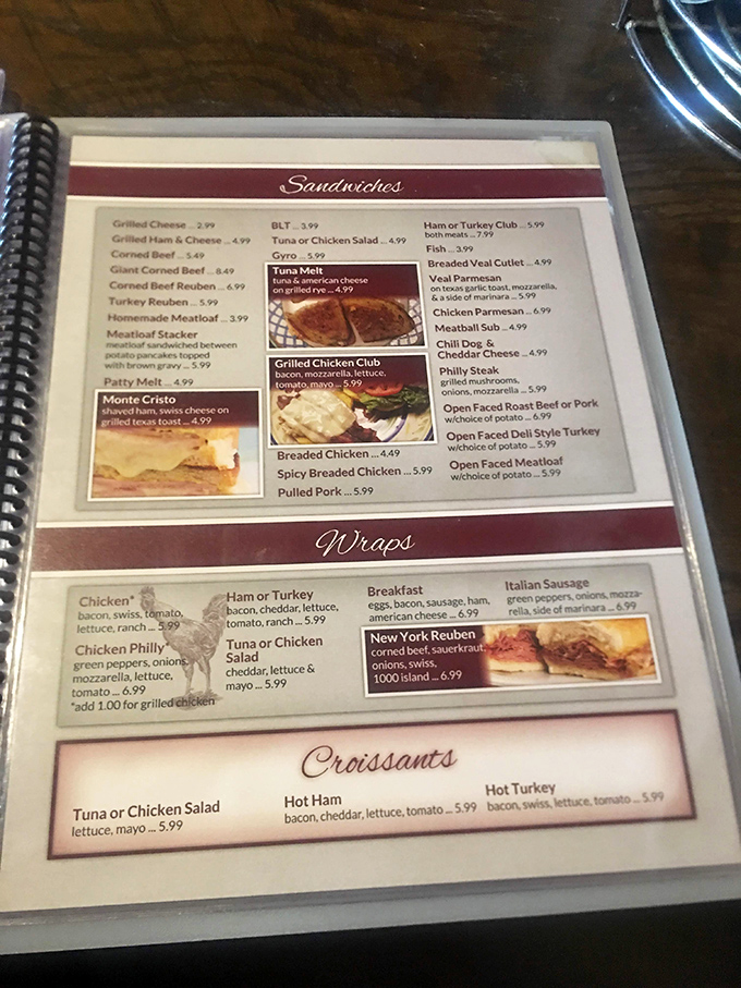 The menu reads like a love letter to American classics. Each option promises the kind of satisfaction that fancy food often misses.