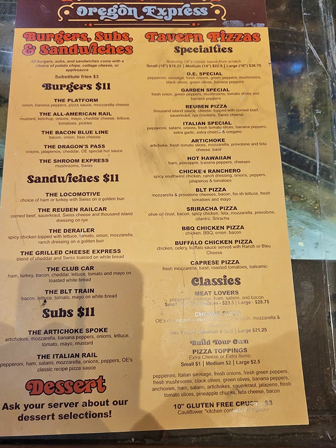 The menu reads like a railway timetable to flavor town, with each destination more tempting than the last.