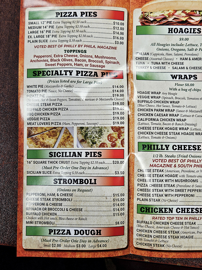 The menu board&mdash;a sacred text for pizza pilgrims&mdash;reveals Lorenzo's commitment to the classics without pretentious foodie nonsense. 