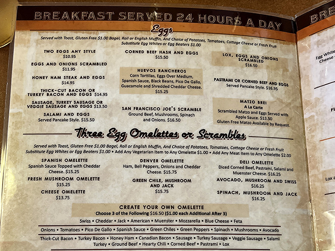 Breakfast served 24 hours because Canter's understands that sometimes you need a Denver omelet at midnight or pancakes after the late show.
