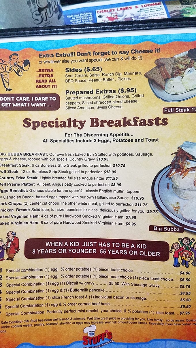 The menu doesn't mince words: "Don't forget to say Cheese it!" This is Wisconsin, after all, where cheese is practically a love language.