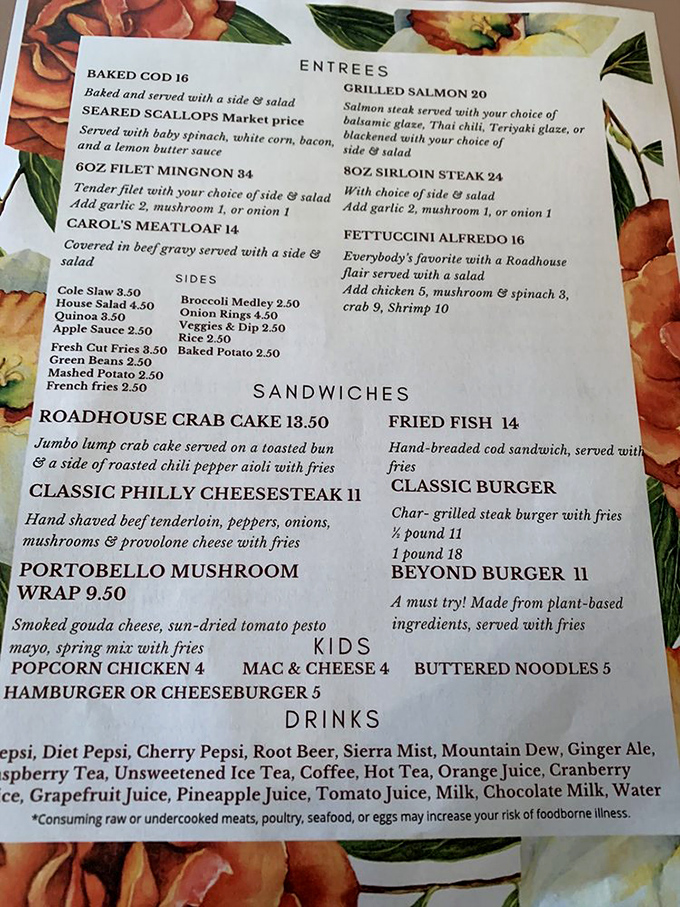 The menu reads like a love letter to American classics. That meatloaf listing? It's the culinary equivalent of finding hidden treasure.