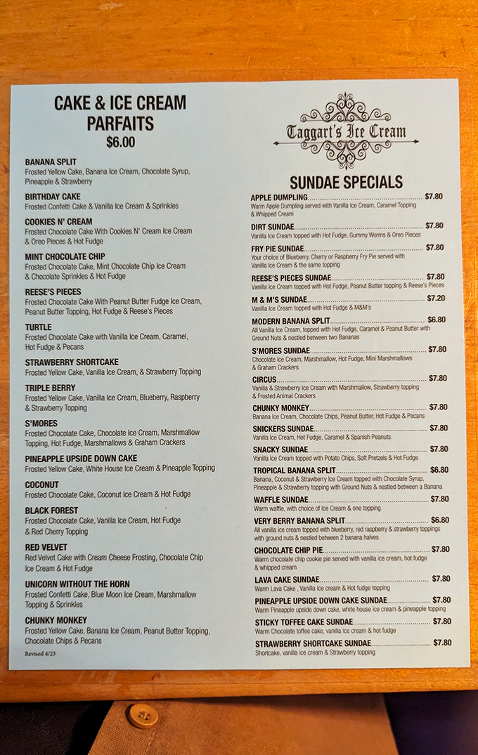 Not all treasure maps lead to gold&mdash;some, like this menu, guide you to something far more valuable: the perfect sundae.