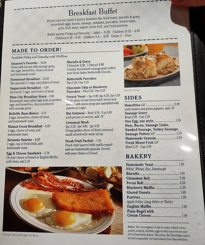 This menu isn't just a list of options&mdash;it's a roadmap to happiness. The Farmstead Breakfast is calling my name!