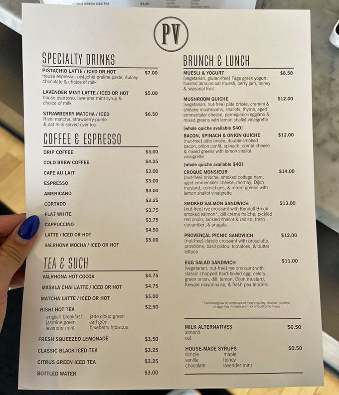 The menu reads like a love letter to refined taste&mdash;notice the pistachio latte calling your name from the top left.