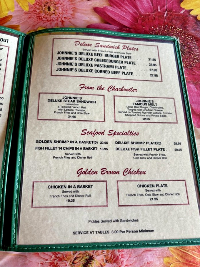 A menu that hasn't changed much over the decades because perfection doesn't need updating. The classics remain for a reason.