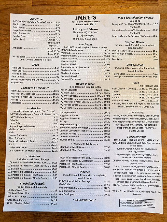 This menu isn't just a list of dishes&mdash;it's a family album of Italian-American classics that have been comforting Toledo for generations.
