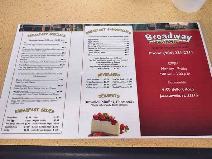 A menu that reads like comfort food poetry, promising breakfast all day and sandwiches that require both hands and several napkins.