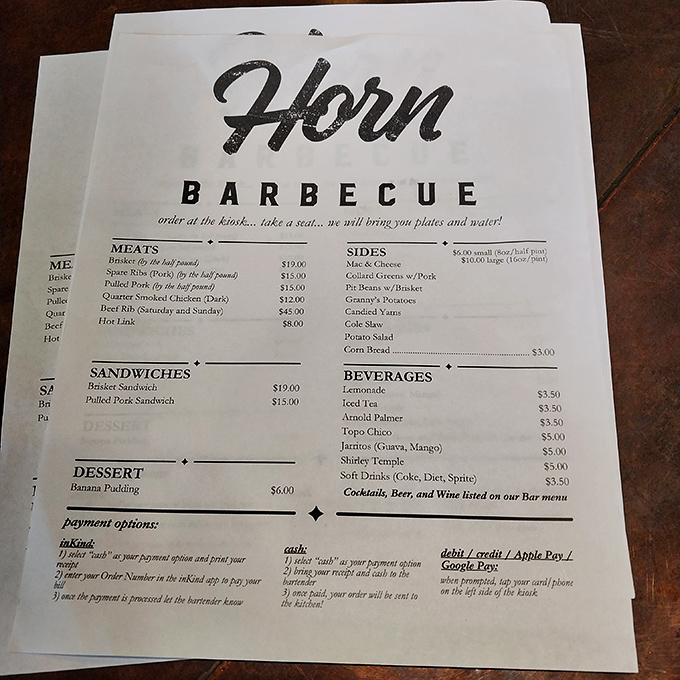 This menu isn't just a list&mdash;it's a roadmap to happiness. The simplicity belies the complexity of flavors awaiting your taste buds.