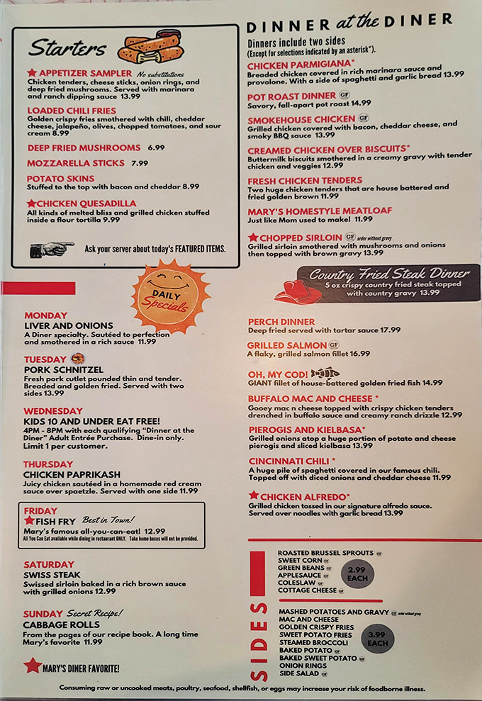 This menu isn't just a list of food&mdash;it's a roadmap to happiness. Daily specials like Thursday's Chicken Paprikash prove someone's grandmother is definitely involved in the kitchen.