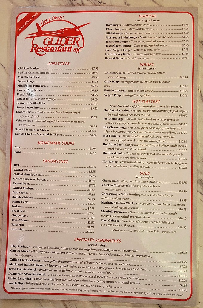 This menu isn't just a list of options&mdash;it's a roadmap to happiness with destinations like "Hot Roast Beef" and "Monte Carlo."