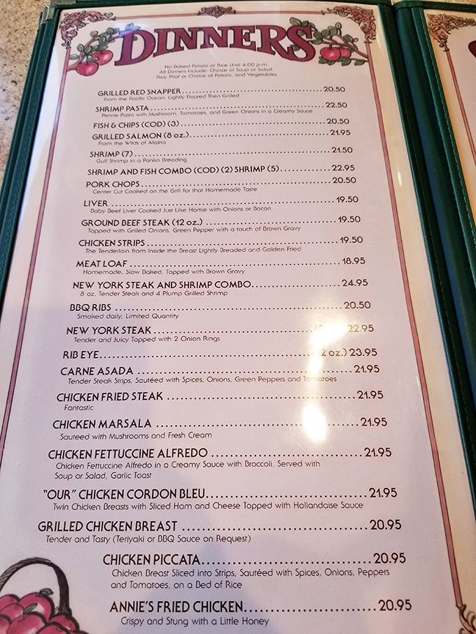 This isn't just a menu&mdash;it's a roadmap to happiness. From prime rib to chicken piccata, each item represents a delicious detour from your diet plans.