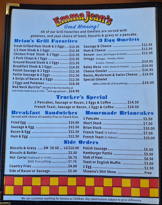 This menu isn't just a list of food &ndash; it's a declaration that some things, like a proper diner breakfast, should never change.