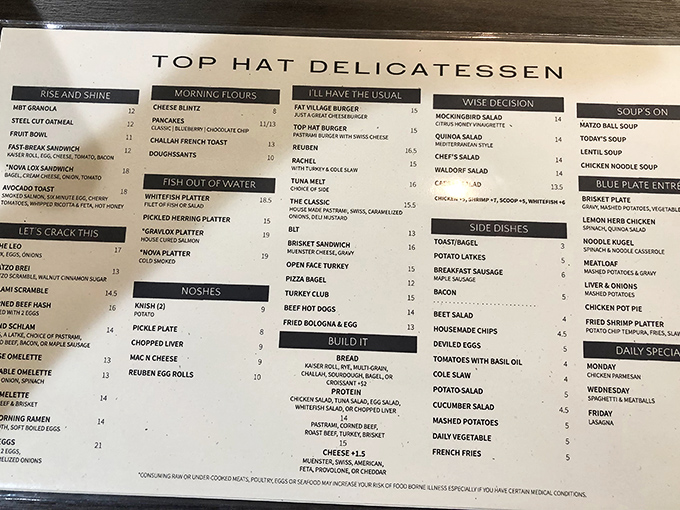The menu reads like a love letter to Jewish deli traditions with clever Florida twists. Decision paralysis has never been so delicious.