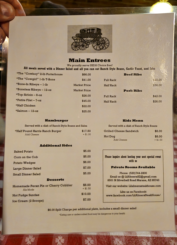 A menu that doesn't need fancy fonts or flowery descriptions. When your steaks speak this loudly, you don't need to shout about them.