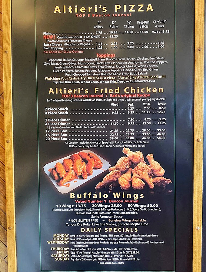 This menu board isn't just information&mdash;it's a roadmap to deliciousness with the legendary fried chicken taking center stage.