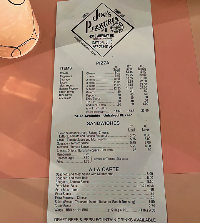 The menu at Joe's doesn't need fancy fonts or pretentious descriptions&mdash;just straightforward options for when hunger demands satisfaction.