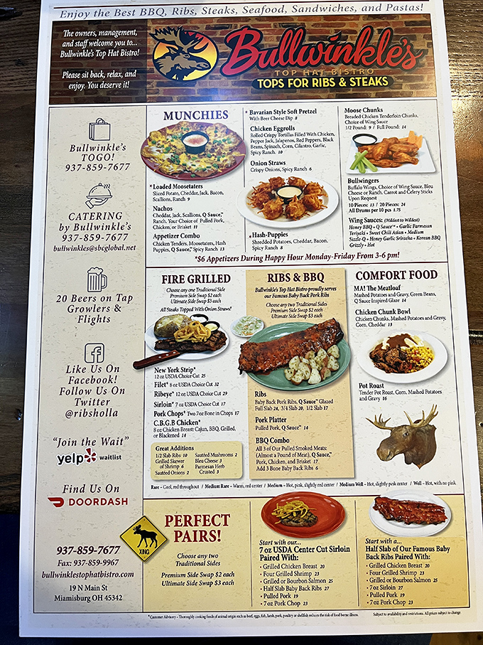 The menu reads like a love letter to carnivores. "Tops for Ribs & Steaks" isn't just a slogan&mdash;it's a mission statement.