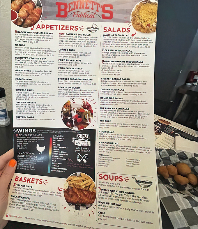 The menu reads like a love letter to comfort food classics, with appetizers that could easily steal the spotlight from any main course.