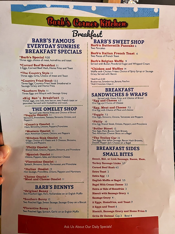 This menu isn't just a list of options&mdash;it's a roadmap to breakfast nirvana, with the legendary Country Fried Steak as its North Star.