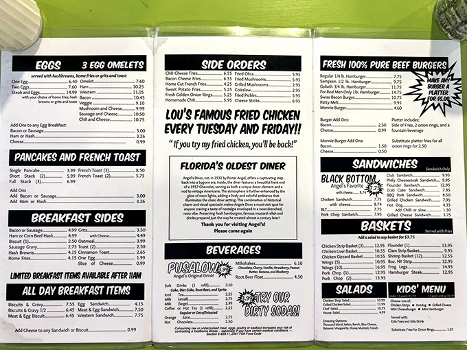 From hearty omelets and juicy burgers to famous fried chicken, Angel&rsquo;s Dining Car menu brings comfort food favorites to everyone.