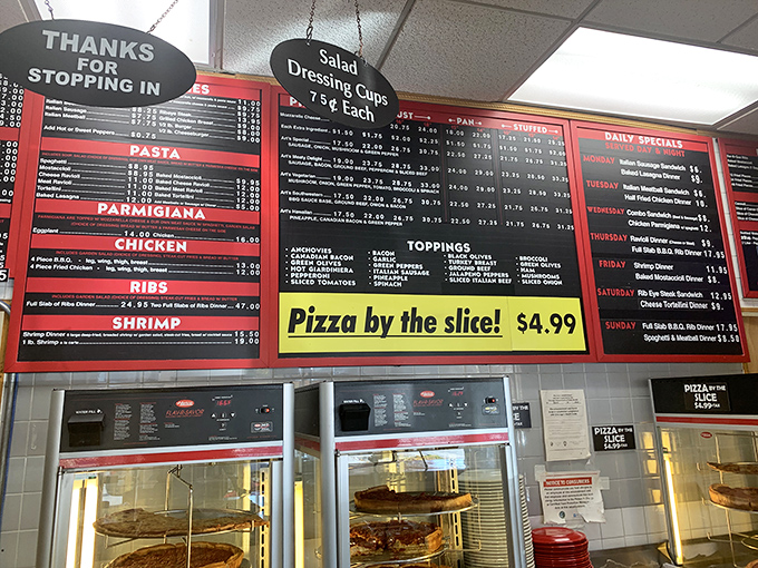 The menu board &ndash; a roadmap to happiness with its red and black lettering announcing Italian-American classics that have stood the test of time.