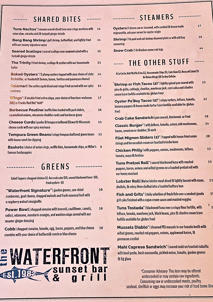 The menu reads like a love letter to the ocean &ndash; "Bang Bang Shrimp" and "Seared Scallops" are just the opening lines.