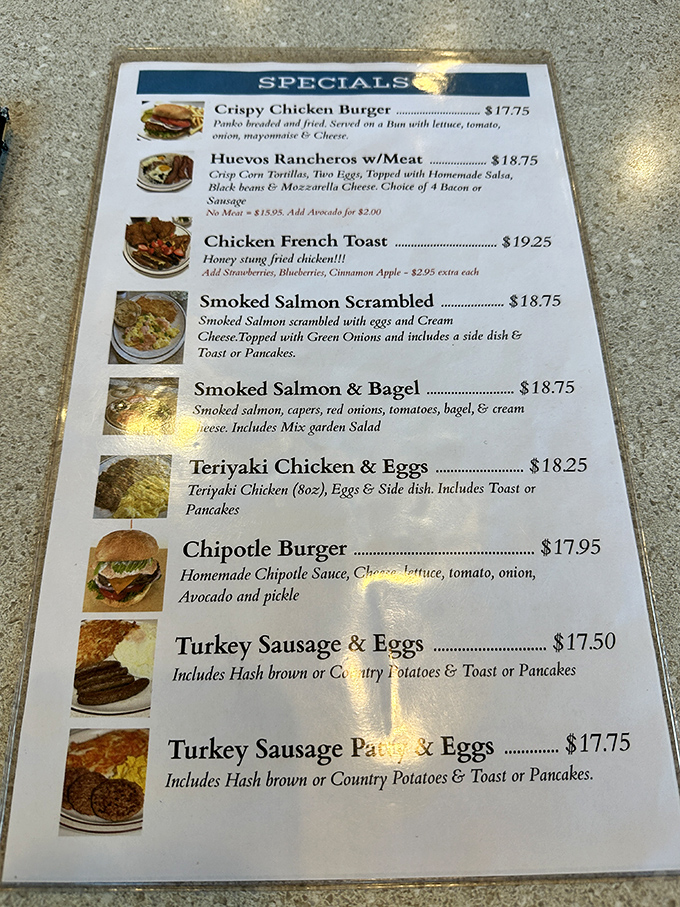 A menu that doesn't need fancy fonts or pretentious descriptions&mdash;just honest food that speaks for itself.