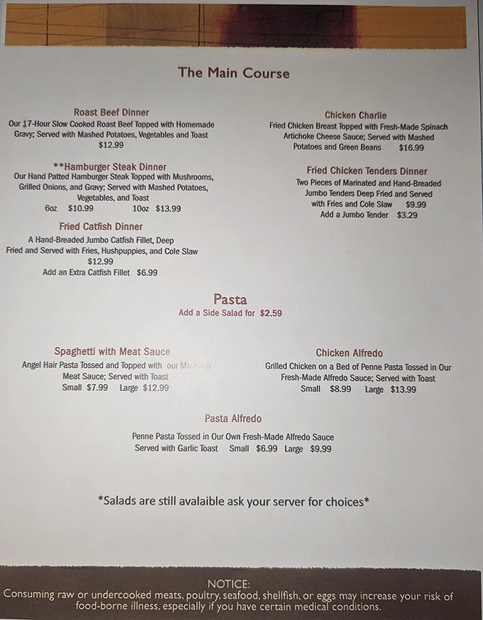 A menu that doesn't need fancy fonts or pretentious descriptions&mdash;just honest food that speaks for itself.