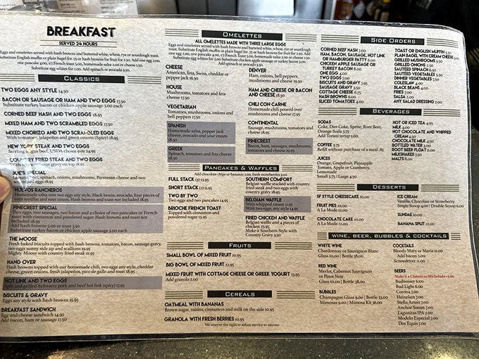 A menu that reads like a love letter to breakfast, with enough options to make even the most decisive person pause.