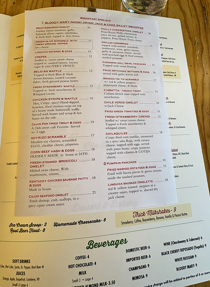 This menu isn't just a list of options&mdash;it's a roadmap to breakfast nirvana with everything from Mediterranean omelets to cinnamon roll pancakes.