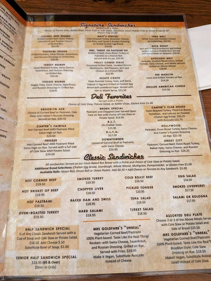 The menu at Canter's reads like a novel where every character is delicious. Decision paralysis has never been so rewarding.