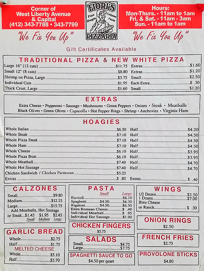 A menu that hasn't surrendered to food trends or inflation gimmicks. The straightforward offerings read like a love letter to Italian-American classics.