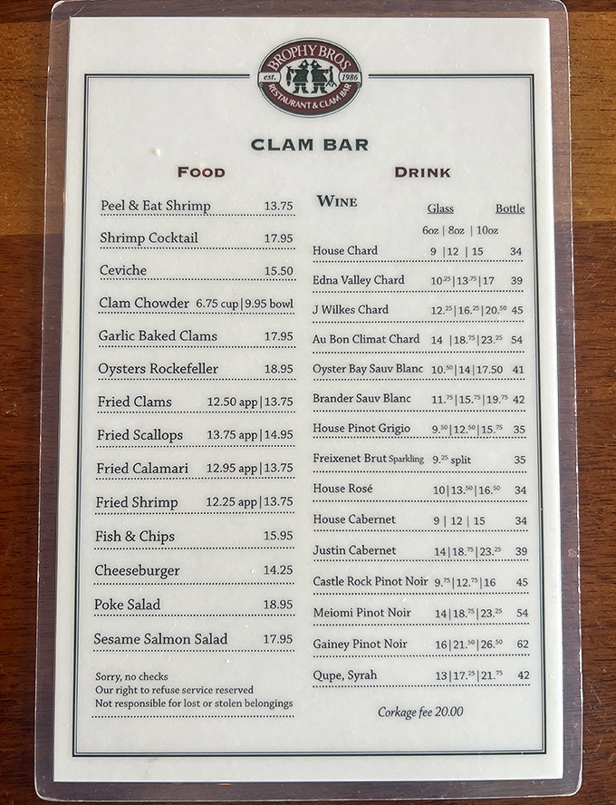 A menu that reads like poetry to seafood lovers. No fancy descriptions needed when the star ingredients speak so eloquently for themselves.