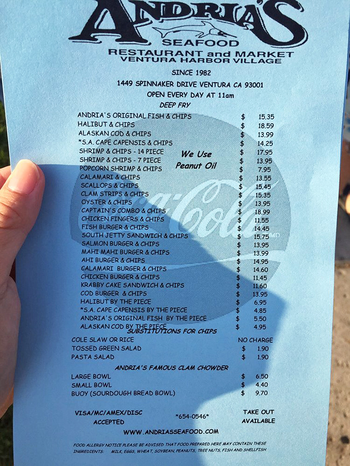 This menu isn't just a list of options – it's a roadmap to happiness for anyone who appreciates perfectly prepared seafood.