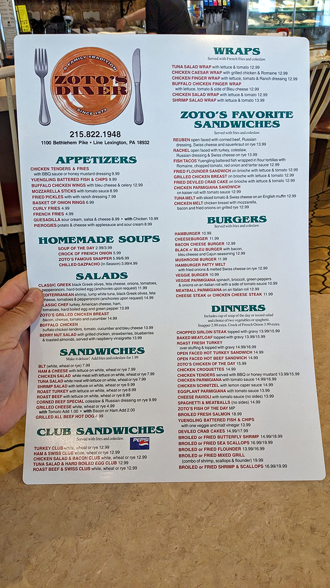 The menu at Zoto's reads like a love letter to American comfort food &ndash; with enough options to require a small workout just lifting it.