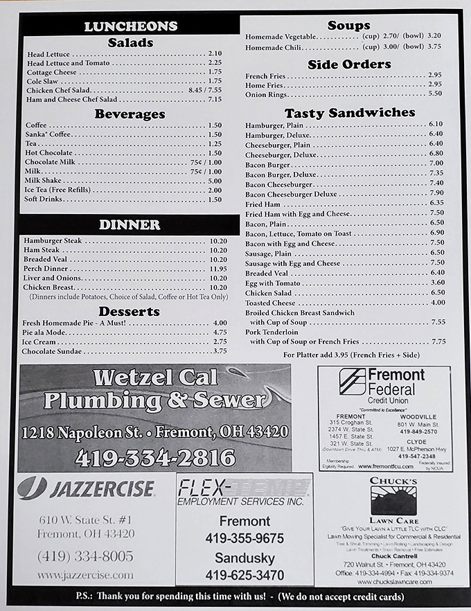 A menu that doesn't need fancy descriptions&mdash;just straightforward classics executed with the precision that comes from decades of experience.