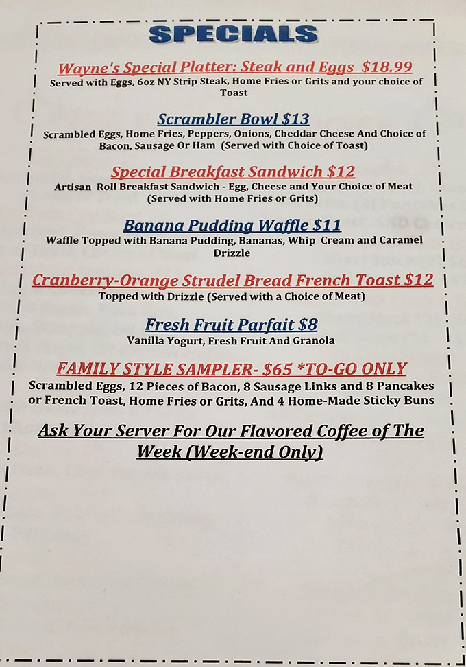 This menu isn't just a list of food&mdash;it's a roadmap to happiness. That Cranberry-Orange Strudel French Toast is calling your name.