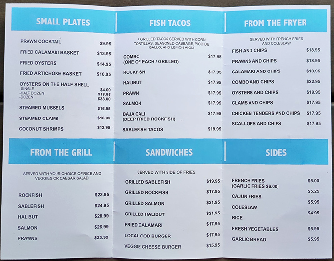 The menu reads like a love letter to the ocean&mdash;each section a different chapter in your seafood romance story.