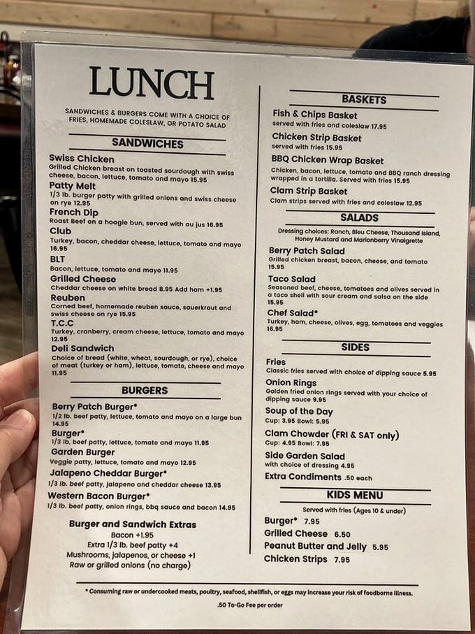 A menu that reads like a love letter to comfort food classics. Each option promises the kind of satisfaction that makes you want to high-five the chef.
