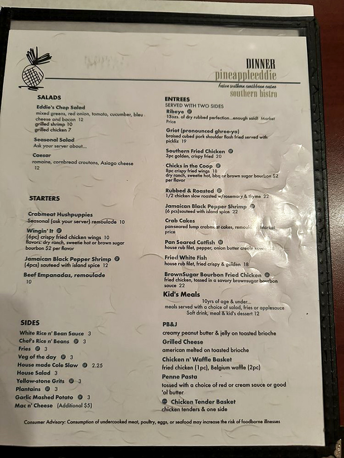 The menu reads like a love letter to carnivores, with prime cuts and seafood classics that have stood the test of time.