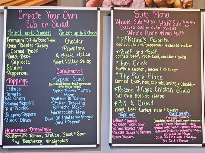 The menu board at Chickie's is like a roadmap to happiness &ndash; colorful chalk promises of meaty masterpieces that'll have you plotting your next visit before finishing your first sandwich.
