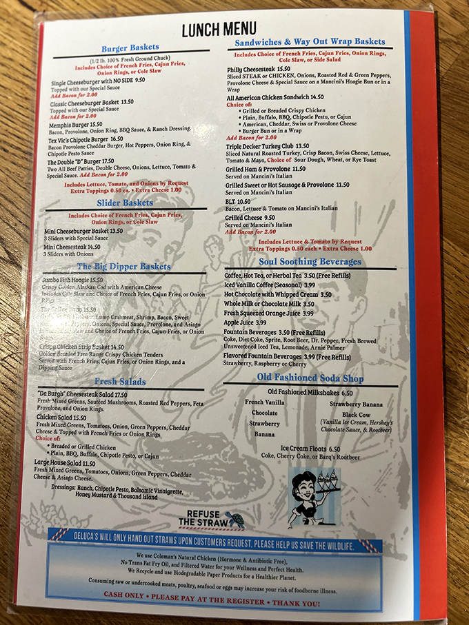 This menu isn't just a list of food&mdash;it's a roadmap to happiness. Notice how "Soul Soothing Beverages" isn't just clever marketing, it's a promise.