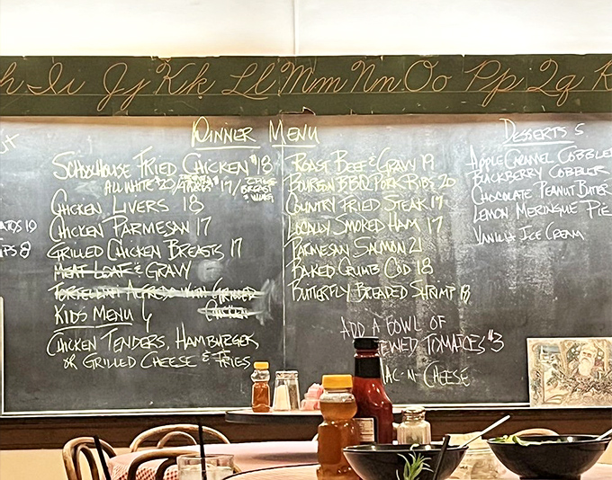 The chalkboard menu isn't just charming&mdash;it's a syllabus of comfort food classics that would make your grandmother both proud and slightly competitive.