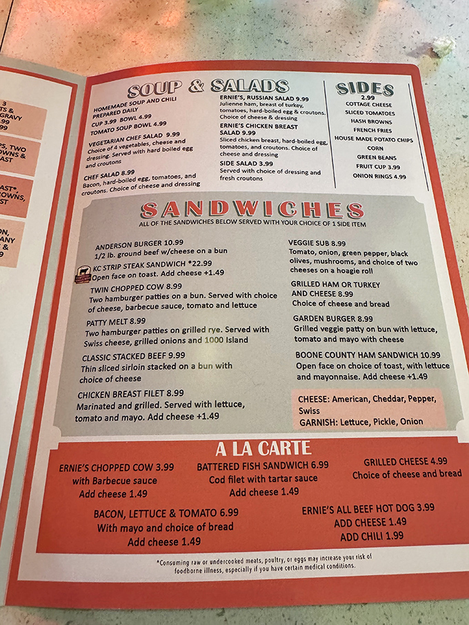 A menu of smoked treasures that reads like poetry to carnivores. Each handwritten price tag represents hours of smoky dedication.